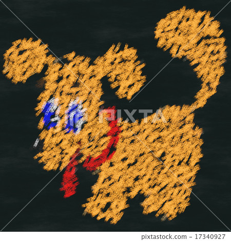 Dog chalk image generated background - Stock Illustration [17340927 ...