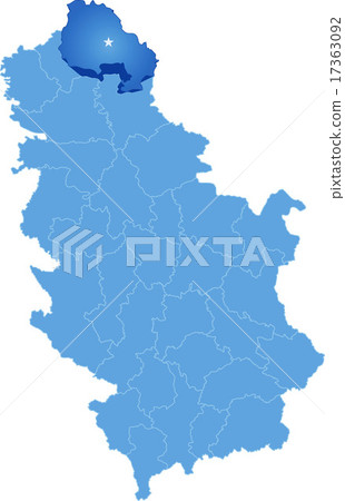 Map of Serbia, Subdivision North Banat District - Stock Illustration ...