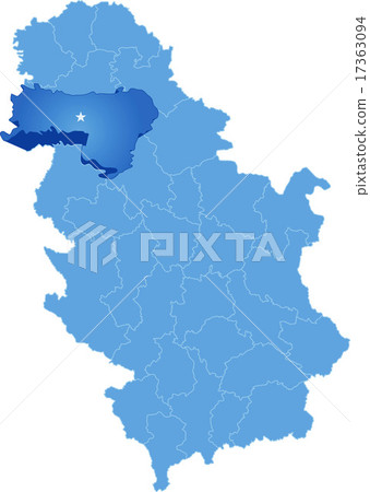 Map of Serbia, Subdivision Srem District - Stock Illustration [17363094 ...