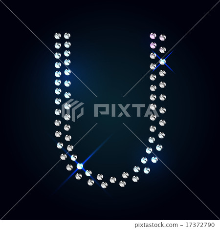 Gems U letter. Shiny diamond font. - Stock Illustration [17372790] - PIXTA
