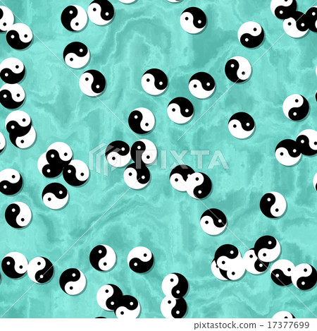 Yin-yang shapes with seamless generated background - Stock Illustration ...