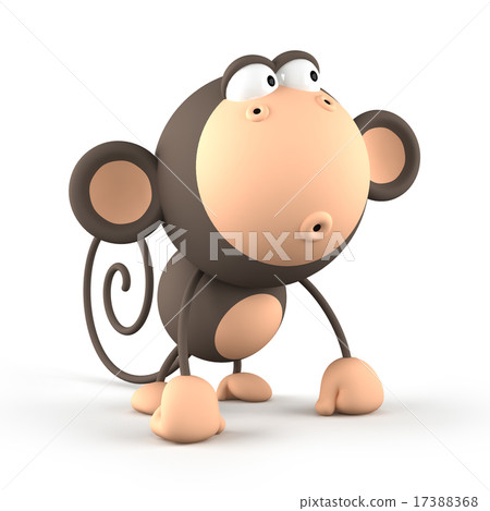 Cartoon monkey isolated on white background - Stock Illustration ...