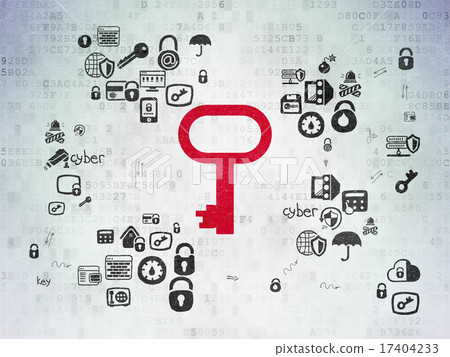 Security concept: Key on Digital Paper background - Stock Illustration ...