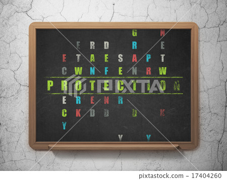Protection concept: word Protection in solving... - Stock Illustration ...