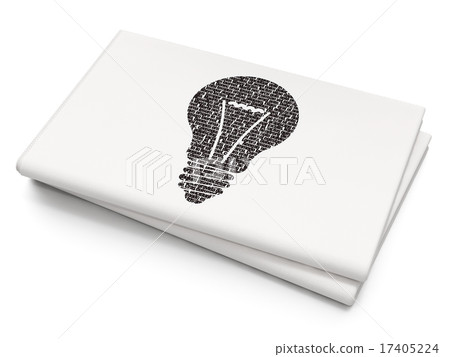 Business concept: Light Bulb on Blank Newspaper... - Stock Illustration ...