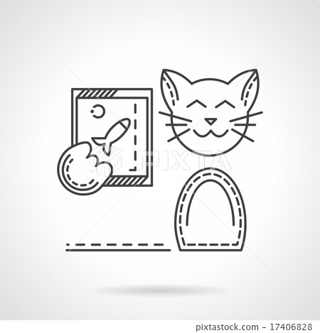 Cat with phone line vector icon - Stock Illustration [17406828] - PIXTA