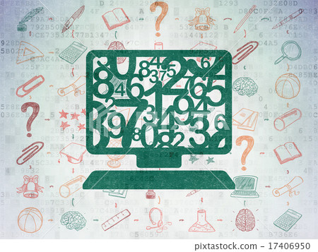 Education concept: Computer Pc on Digital Paper... - Stock Illustration ...