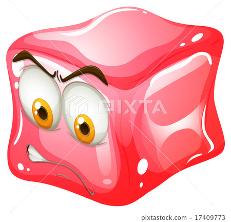 Ice cube with angry face - Stock Illustration [17409773] - PIXTA