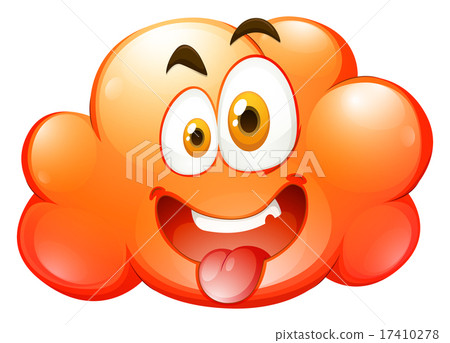 Orange cloud with face - Stock Illustration [17410278] - PIXTA