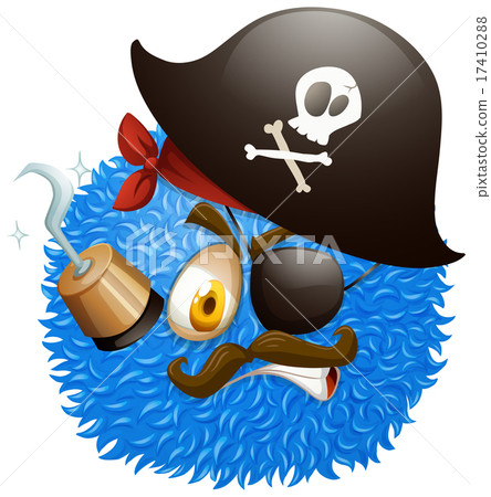 Pirate face on fluffy ball - Stock Illustration [17410288] - PIXTA