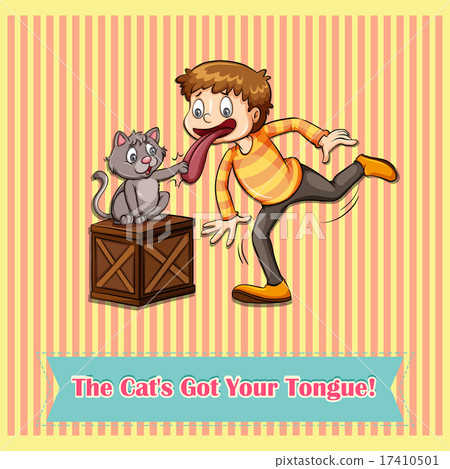 Idiom cat's got your tongue - Stock Illustration [17410501] - PIXTA