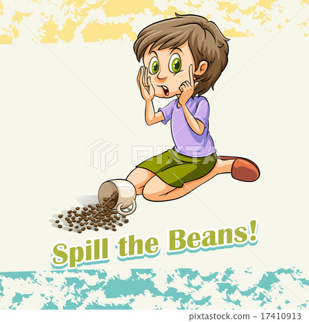 Idiom spill the beans - Stock Illustration [17410913] - PIXTA