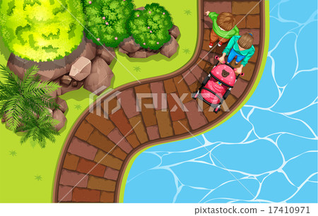 Top view of a park - Stock Illustration [17410971] - PIXTA