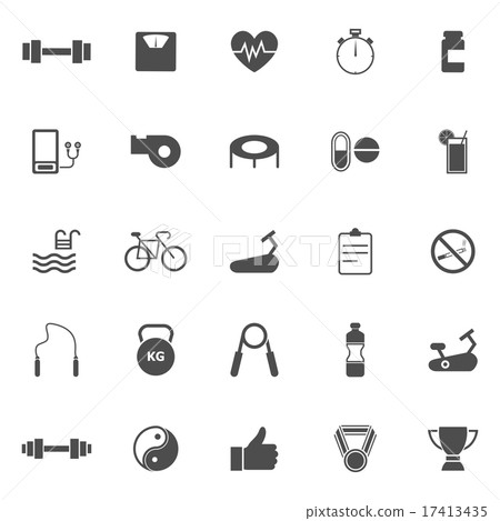 Fitness icons on white background - Stock Illustration [17413435] - PIXTA