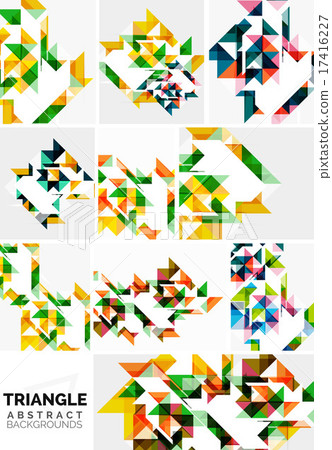 Set of colorful modern triangle pattern... - Stock Illustration ...