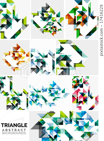 Set of colorful modern triangle pattern... - Stock Illustration ...