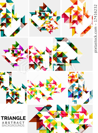 Set of colorful modern triangle pattern... - Stock Illustration ...