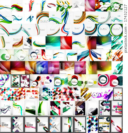 Mega collection of geometric abstract backgrounds - Stock Illustration ...