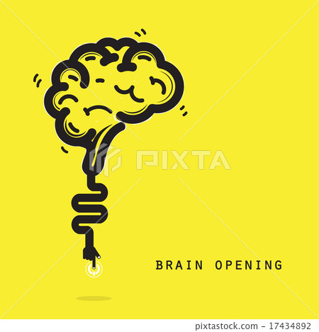 Brain opening concept.Creative brain design - Stock Illustration ...