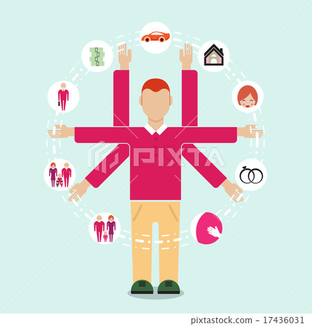 Young man symbol with his life plan in the futher. - Stock Illustration ...