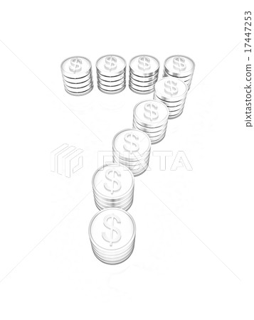 the number "seven" of gold coins with dollar sign - Stock Illustration ...