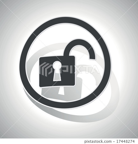 Unlocked sign sticker, curved - Stock Illustration [17448274] - PIXTA
