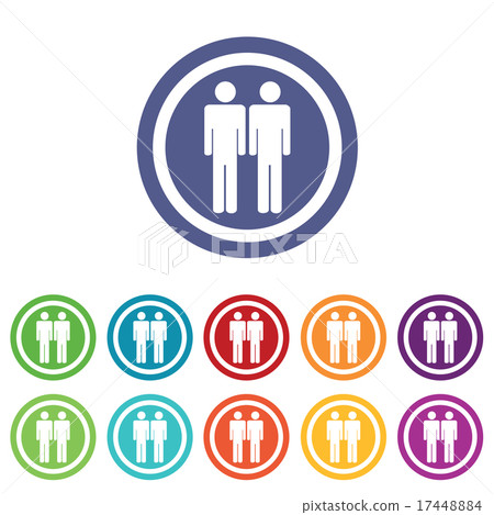 Two men signs colored set - Stock Illustration [17448884] - PIXTA