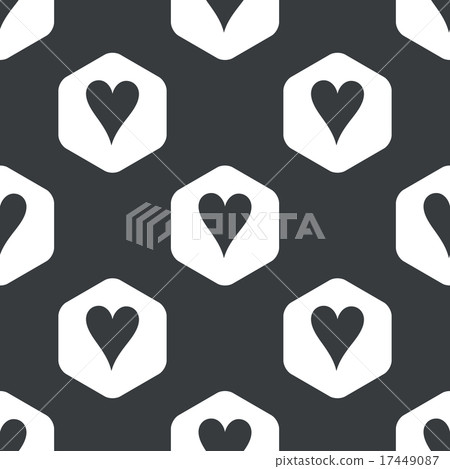 Black hexagon hearts pattern - Stock Illustration [17449087] - PIXTA