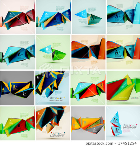 Set of triangle geometric 3d forms. Modern info - Stock Illustration ...