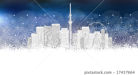 Snow Tokyo background - Stock Illustration [17457664] - PIXTA