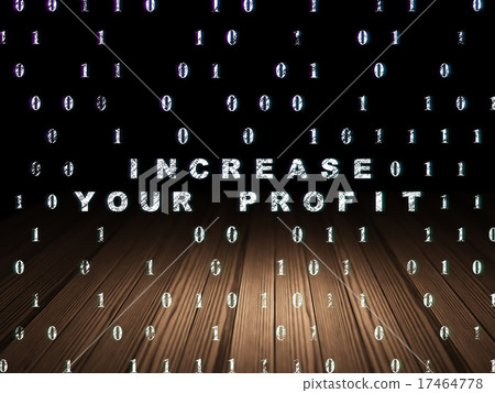Finance concept: Increase Your profit in dark room-插圖素材 [17464778 ...