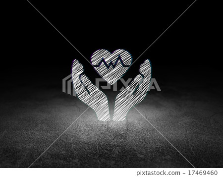 Insurance concept: Health Insurance in dark room - Stock Illustration ...