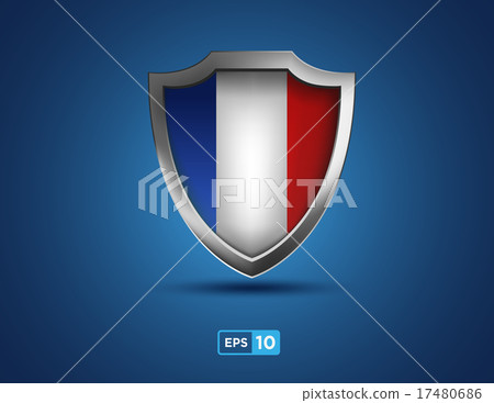 france shield on the blue background - Stock Illustration [17480686 ...