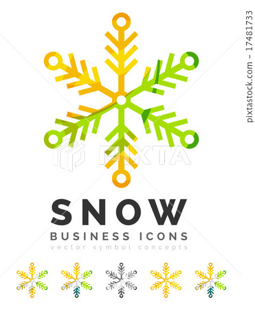 Set of abstract colorful snowflake logo icons - Stock Illustration ...