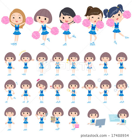 cheerleader, girl, facial expression - Stock Illustration [17488934 ...