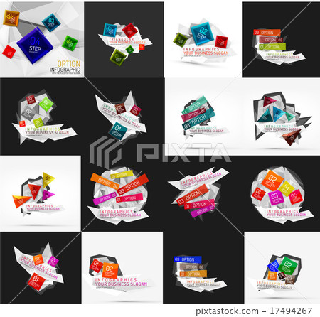 Set of light, paper design option infographic - Stock Illustration ...