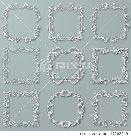 Stock Illustration: Set of white vector frames - Stock Image - Everypixel