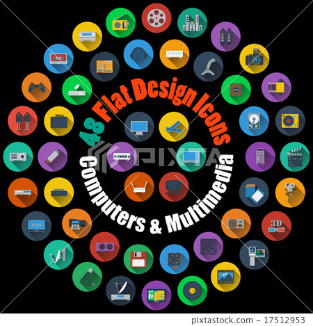 Computer and Multimedia Icons - Stock Illustration [17512953] - PIXTA