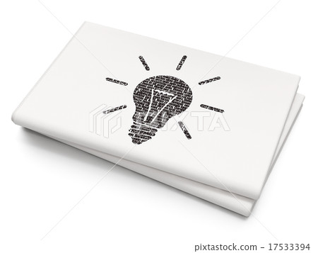 Finance concept: Light Bulb on Blank Newspaper - Stock Illustration ...