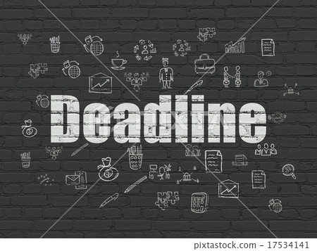 Finance concept: Deadline on wall background - Stock Illustration ...