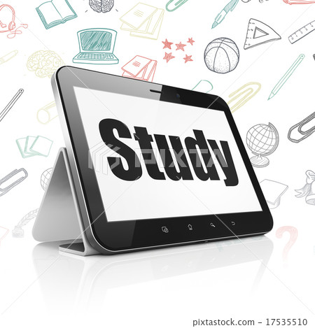 Studying concept: Tablet Computer with Study on - Stock Illustration ...