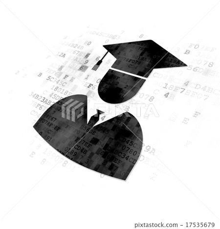 Studying concept: Student on Digital background - Stock Illustration ...