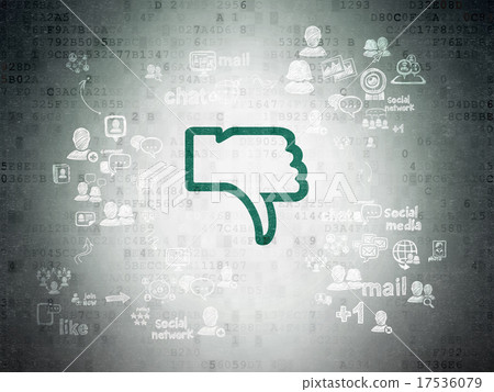 Social media concept: Thumb Down on Digital Paper - Stock Illustration ...