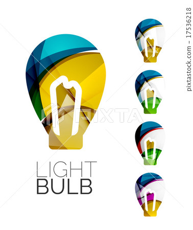 Set of abstract light bulb icons, business - Stock Illustration ...