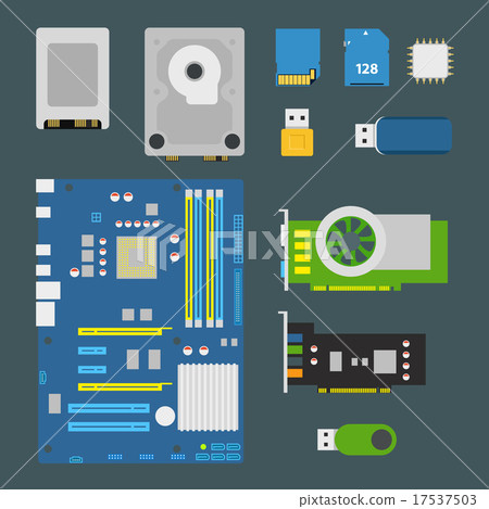 Different computer devices collection - Stock Illustration [17537503 ...