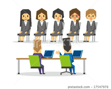 Group interview - Stock Illustration [17547978] - PIXTA