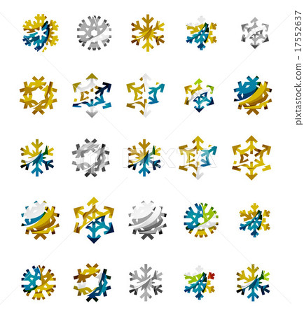 Set of abstract colorful snowflake logo icons - Stock Illustration ...