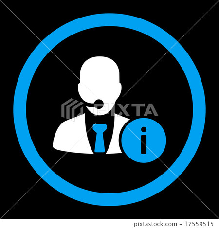 Help desk flat blue and white colors rounded glyph - Stock Illustration ...