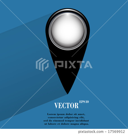 map pointers. Flat modern web button with long sha - Stock Illustration [17569912] - PIXTA