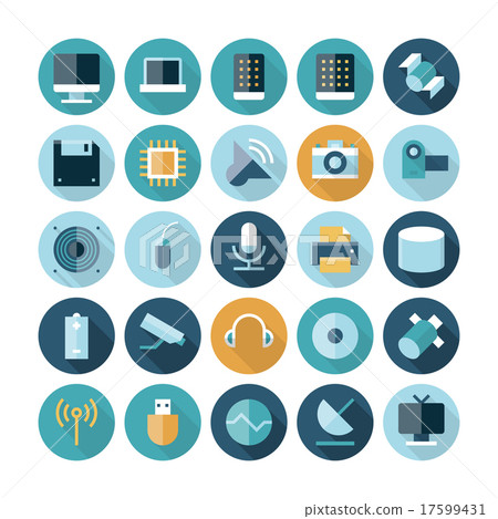 Flat design icons for technology and devices - Stock Illustration ...